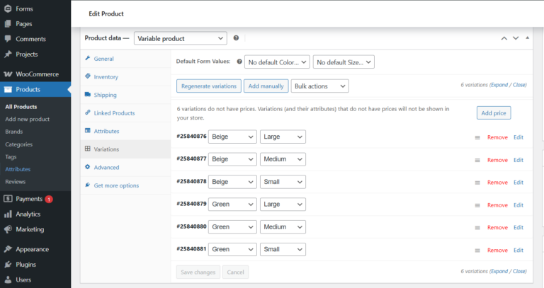 How To Create And Manage Woocommerce Product Variations