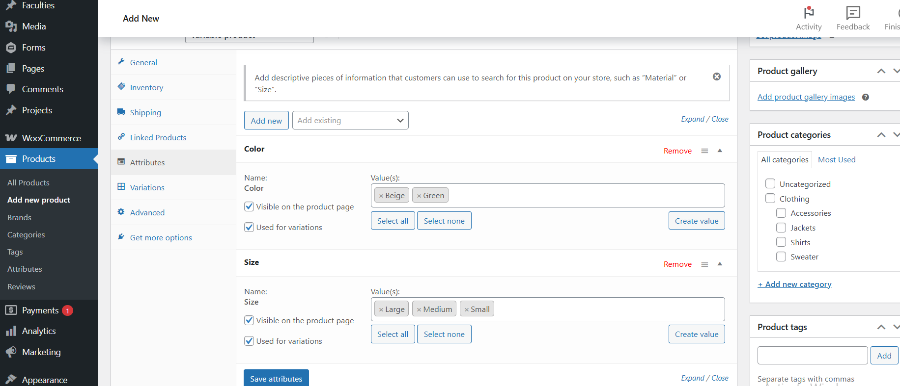How to Create and Manage WooCommerce Product Variations