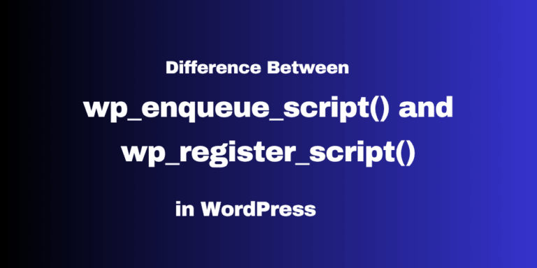 Difference Between wp_enqueue_script() and wp_register_script()